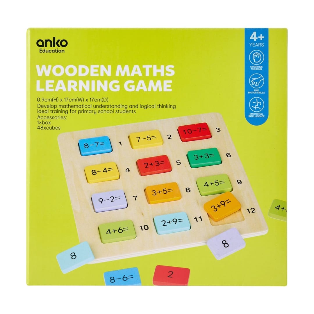 Wooden Maths Learning Game - Kmart