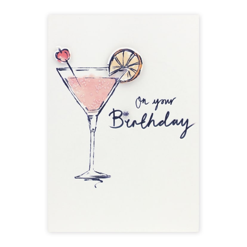 Connections from Hallmark Birthday Card - Pink Cocktail - Kmart
