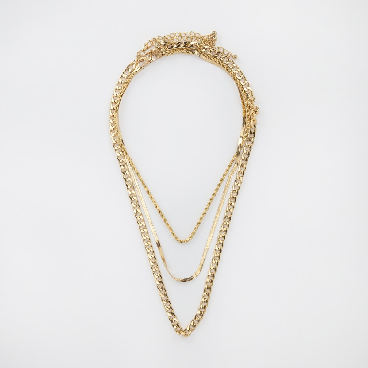 3 Pack Essential Chain Necklace - Gold Tone - Kmart