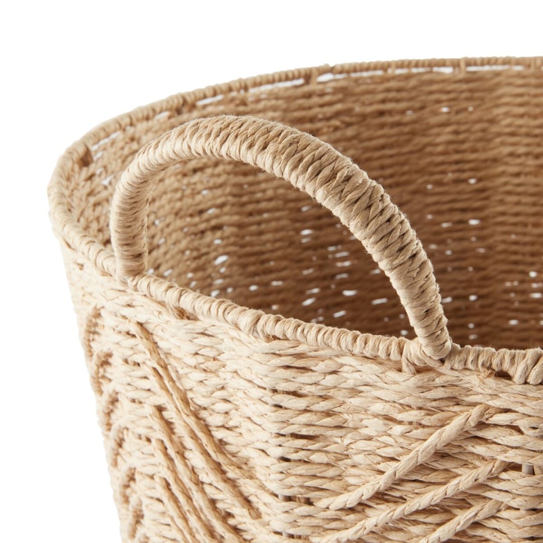 Round Herringbone Paper Rope Basket - Natural - Kmart