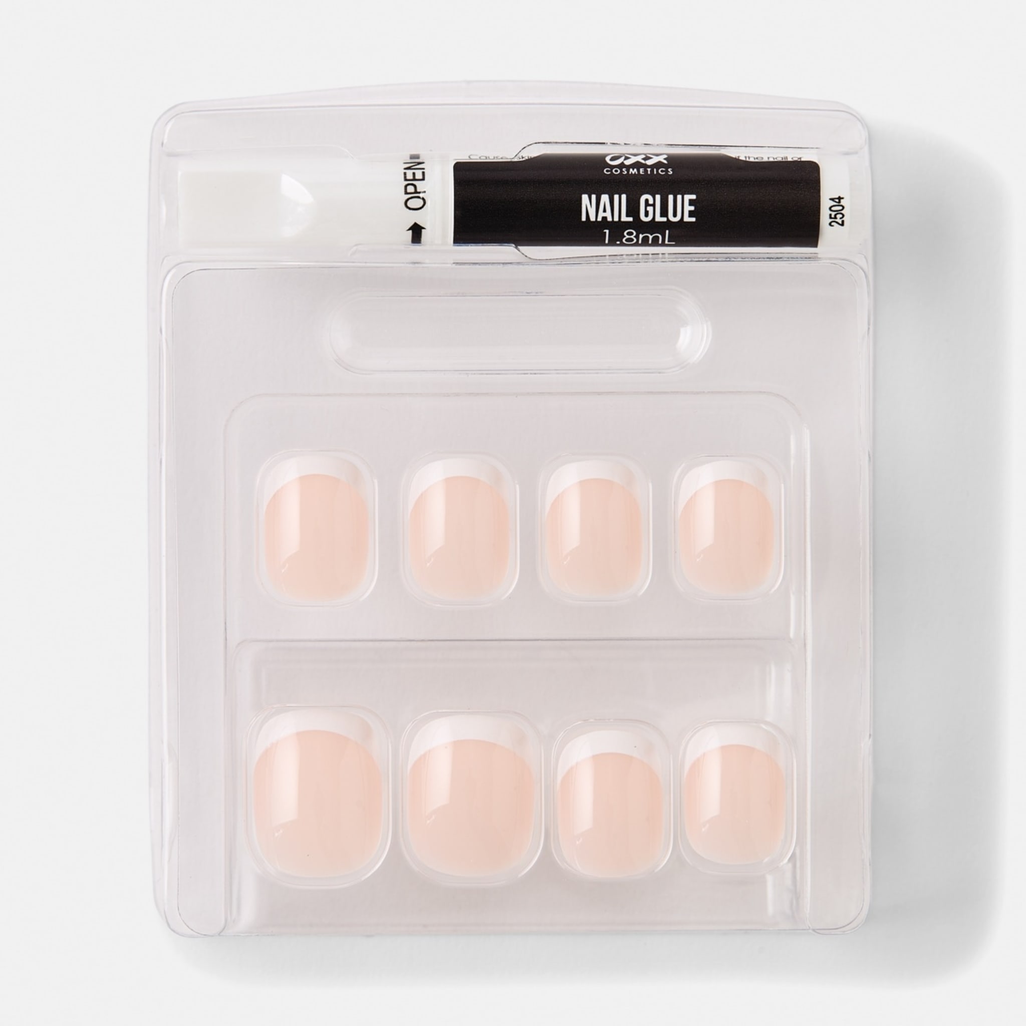 OXX Cosmetics 24 Pack Artificial Nails with Adhesive - Short Square ...