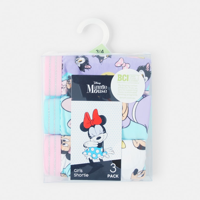 3 Pack Minnie Mouse License Shorties - Kmart