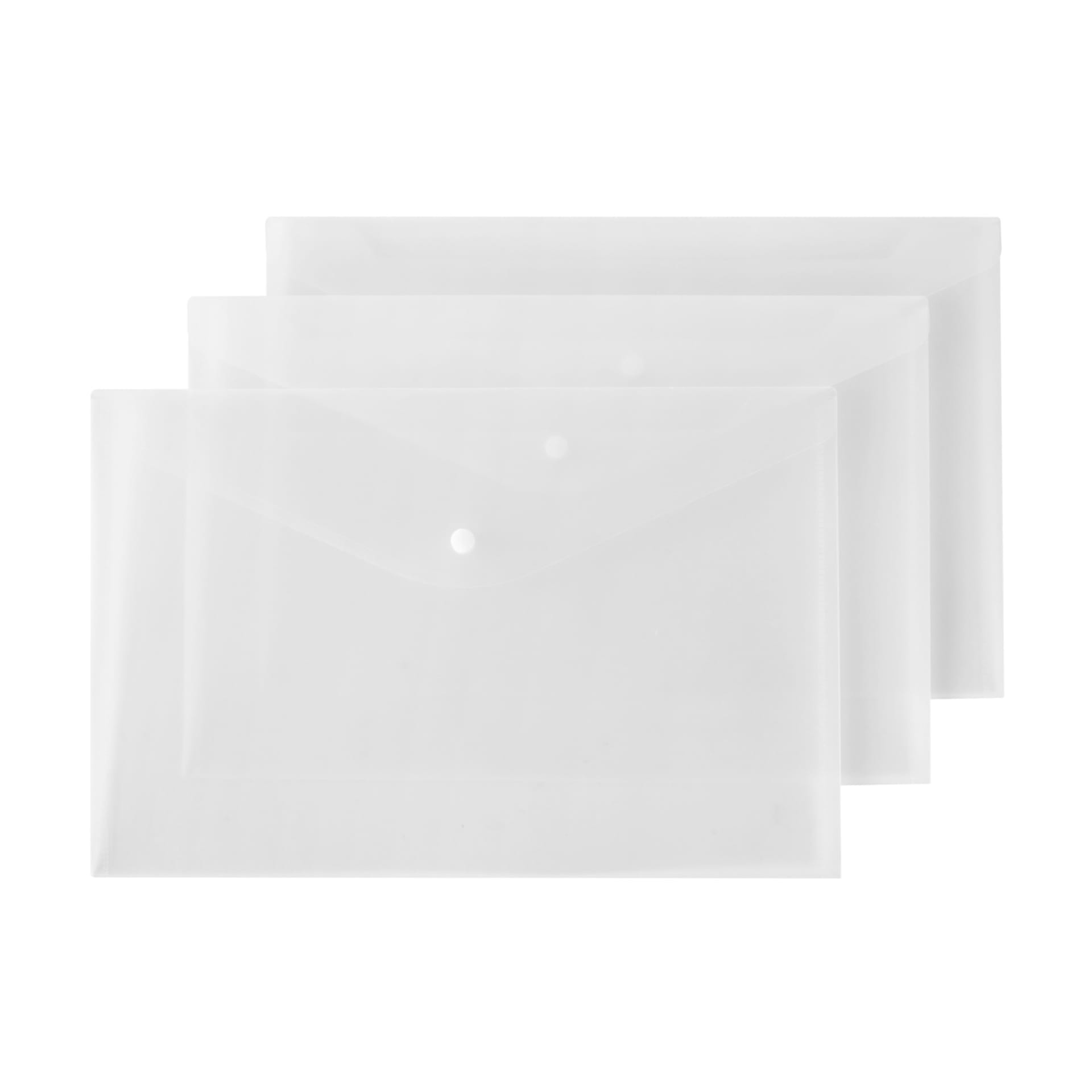 3 Pack Button Document Wallet - Kmart