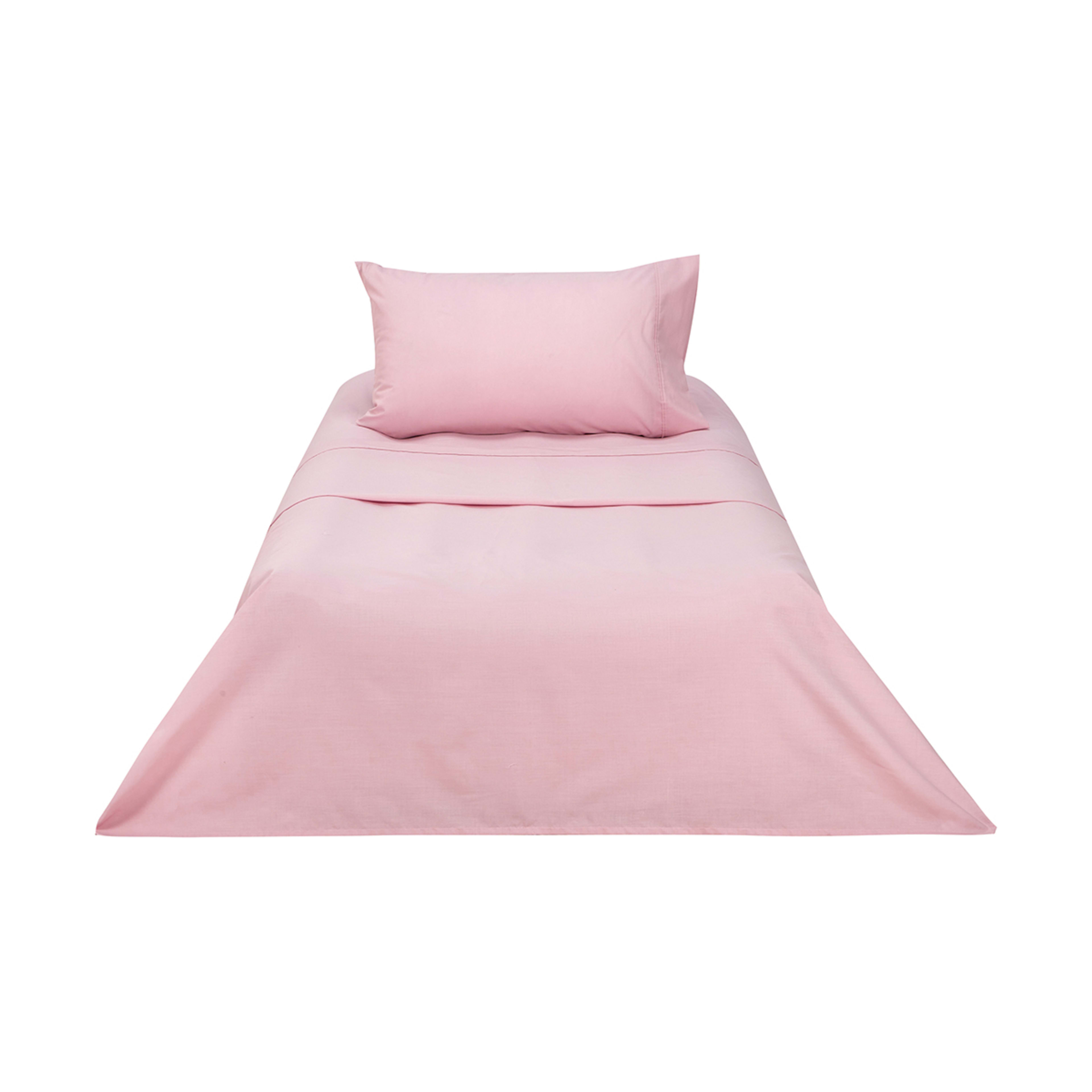 180 Thread Count Sheet Set - Single Bed, Pink - Kmart