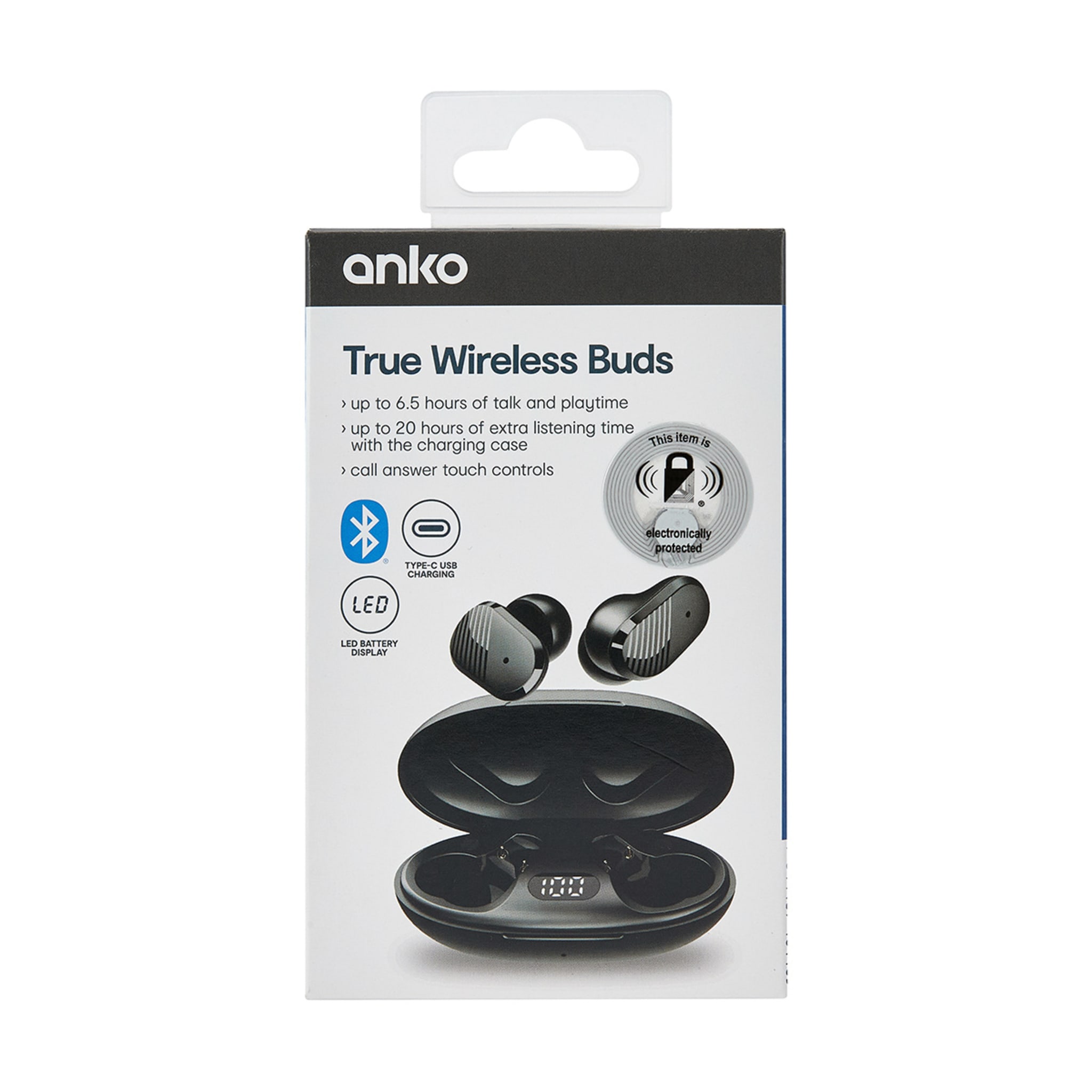 True Wireless Buds with Battery Level Display - Kmart