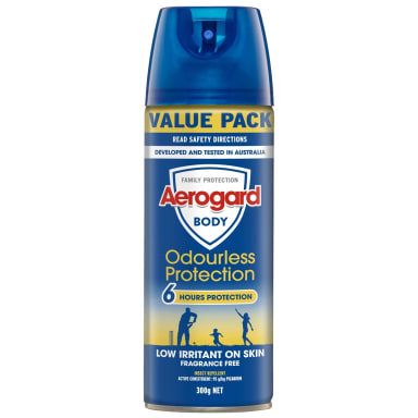 Aerogard Body Odourless Protection Insect Repellent Aerosol Spray 300g ...
