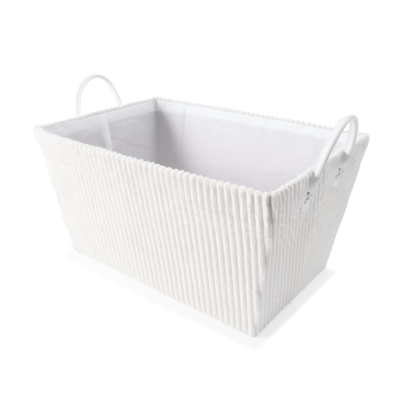 Tapered Ribbed Basket - White - Kmart