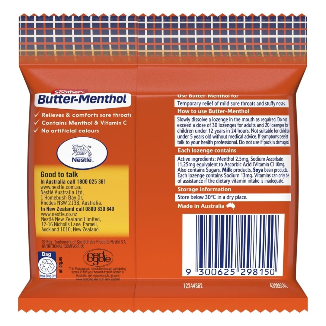 3 Pack Nestle Soothers Butter-Menthol Original Lozenges - Kmart