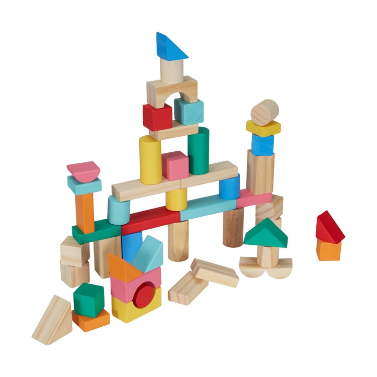 Wooden Blocks with Shape Sorting Lid - Kmart