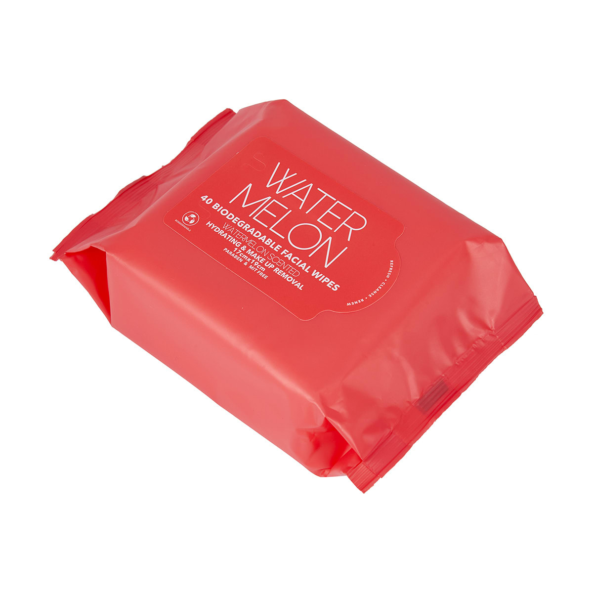 40 Pack Hydrating & Makeup Removal Facial Wipes - Watermelon - Kmart