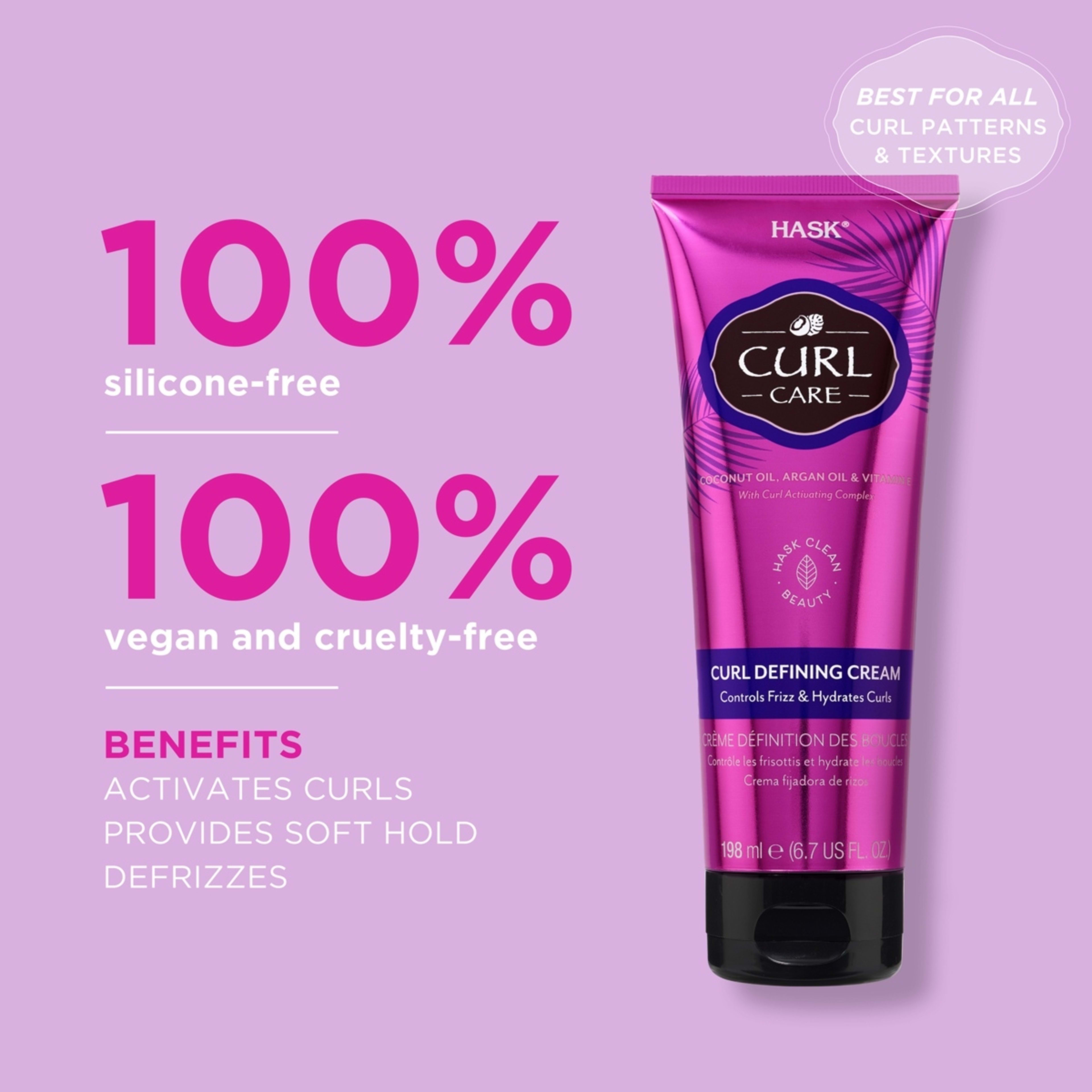 Hask Curl Care Curl Defining Cream 198ml Coconut Oil Argan Oil