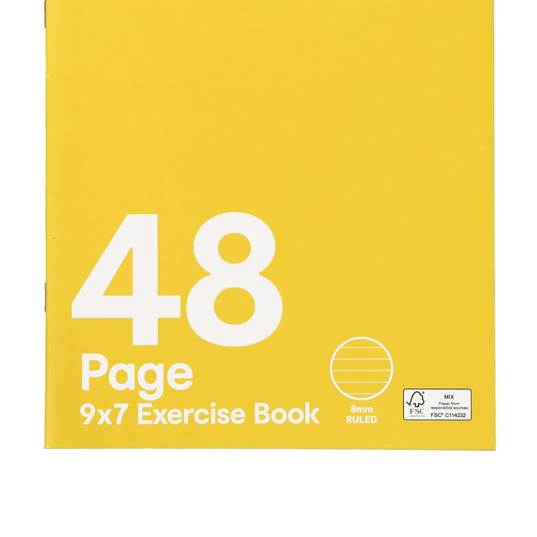 9in. x 7in. Exercise Book - 48 Pages - Kmart