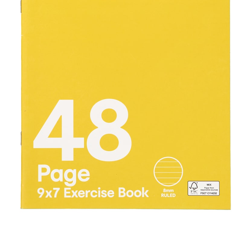9in. x 7in. Exercise Book - 48 Pages - Kmart