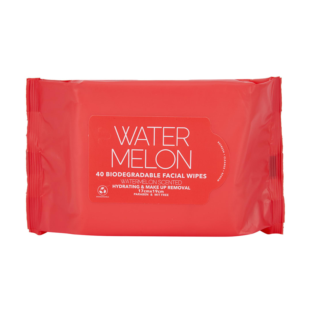 40 Pack Hydrating & Makeup Removal Facial Wipes - Watermelon - Kmart