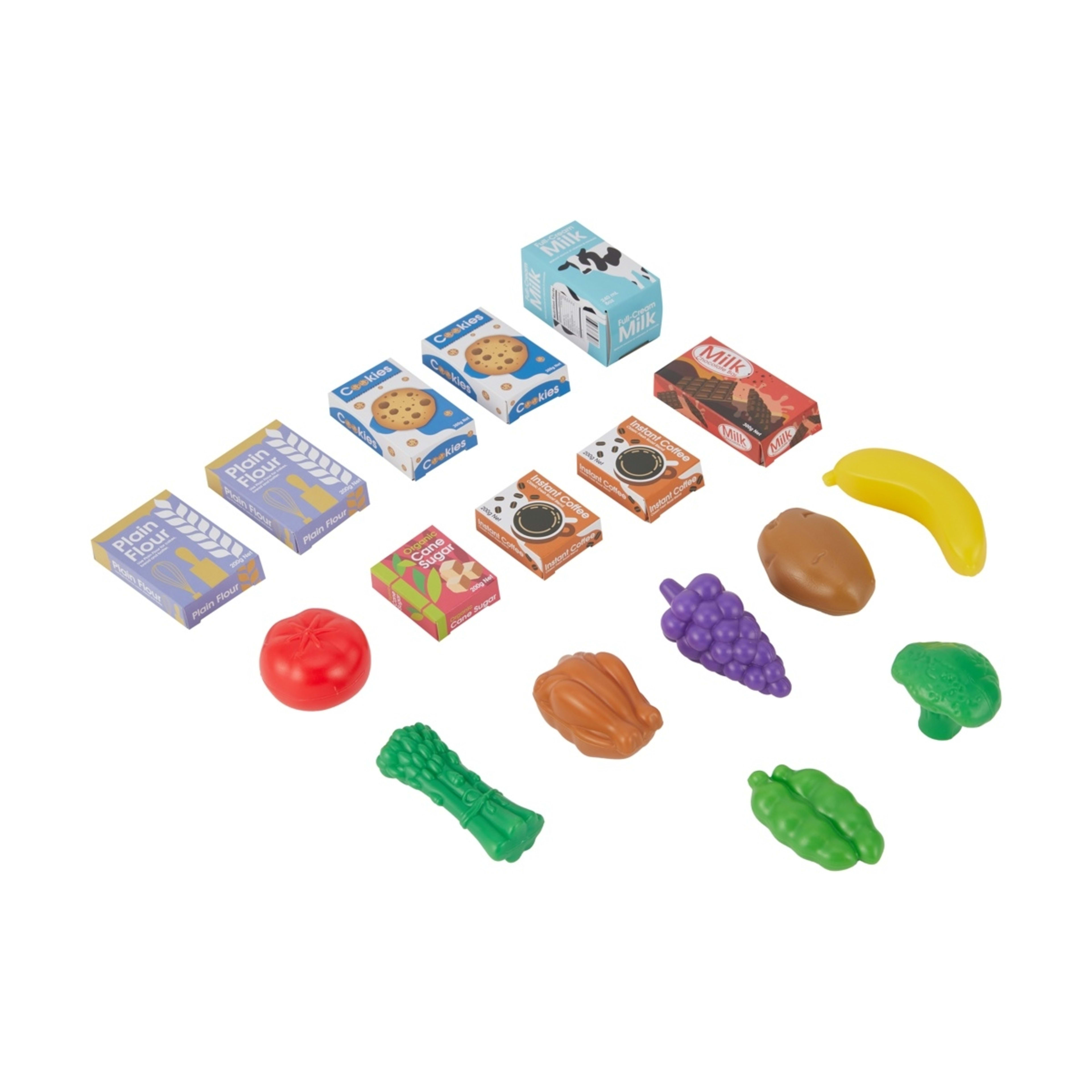 18 Piece Shopping Trolley and Food Playset - Kmart