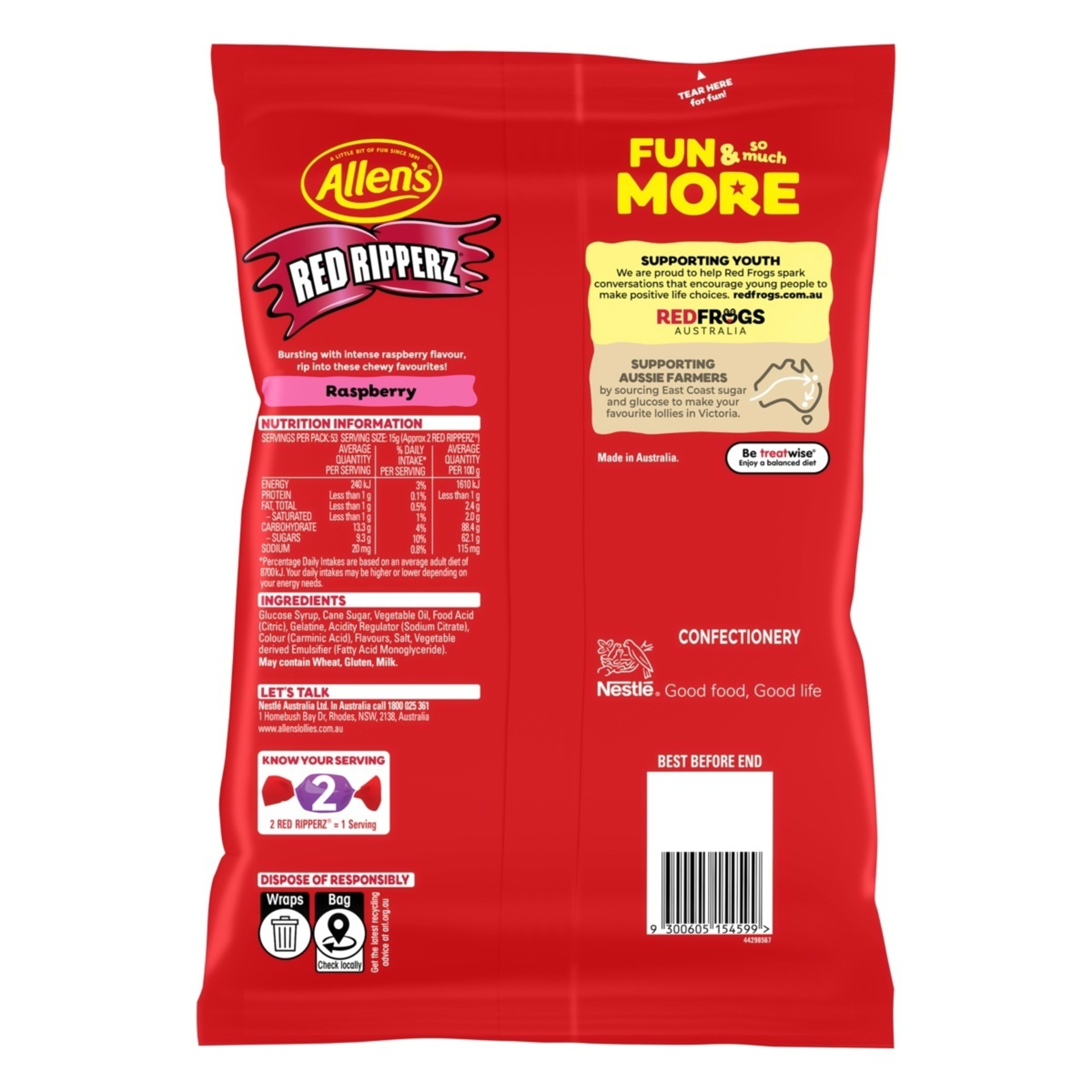 Allen's Red Ripperz 800g - Kmart