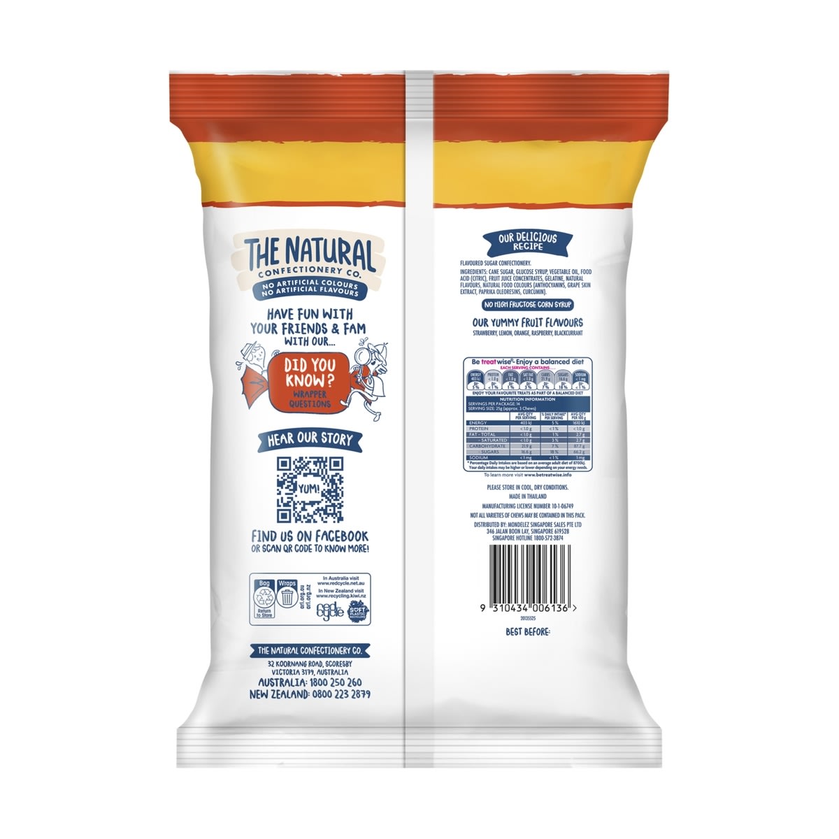 The Natural Confectionery Co. Fruity Chews 350g - Kmart