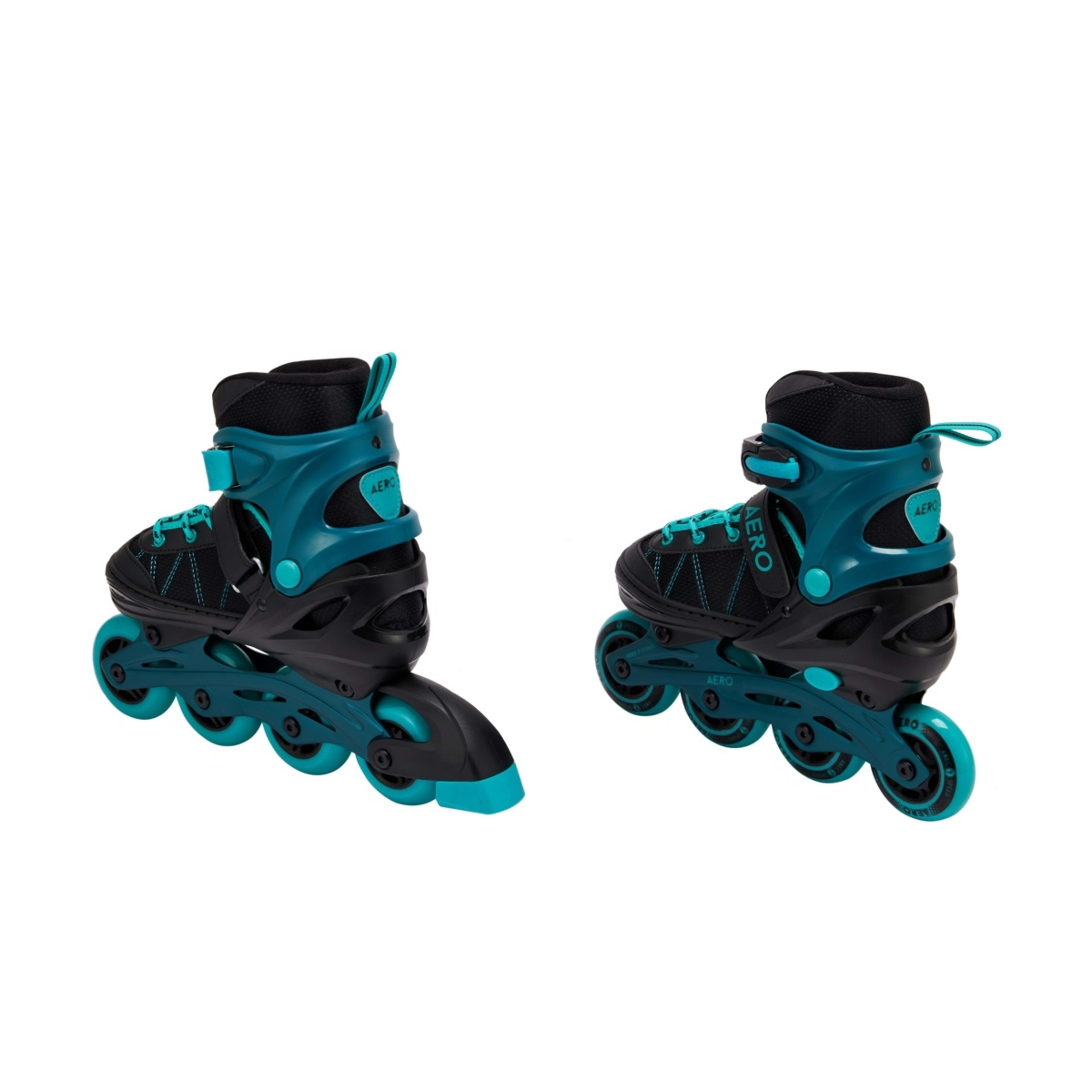 Inline Skates - Black and Teal, Size 2 to 4 - Kmart