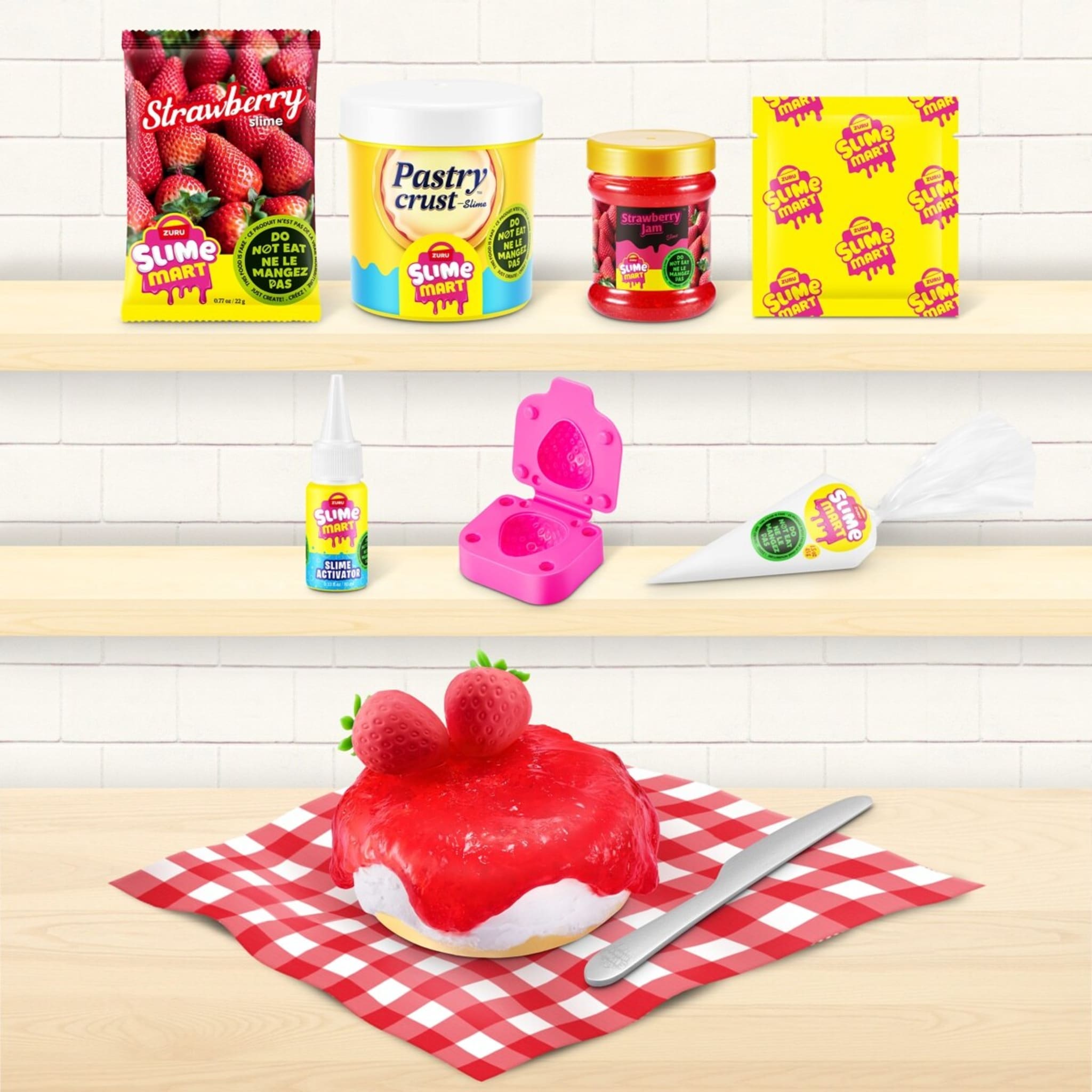 12 Piece Zuru Slime Mart Strawberry Cheesecake Playset - Kmart