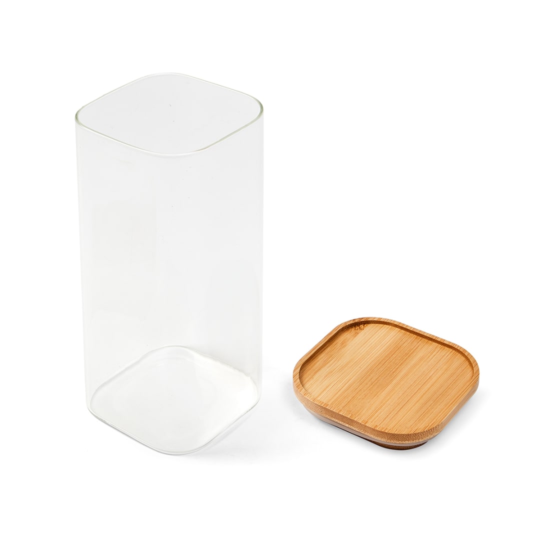 1.6L Glass Container with Bamboo Lid - Kmart