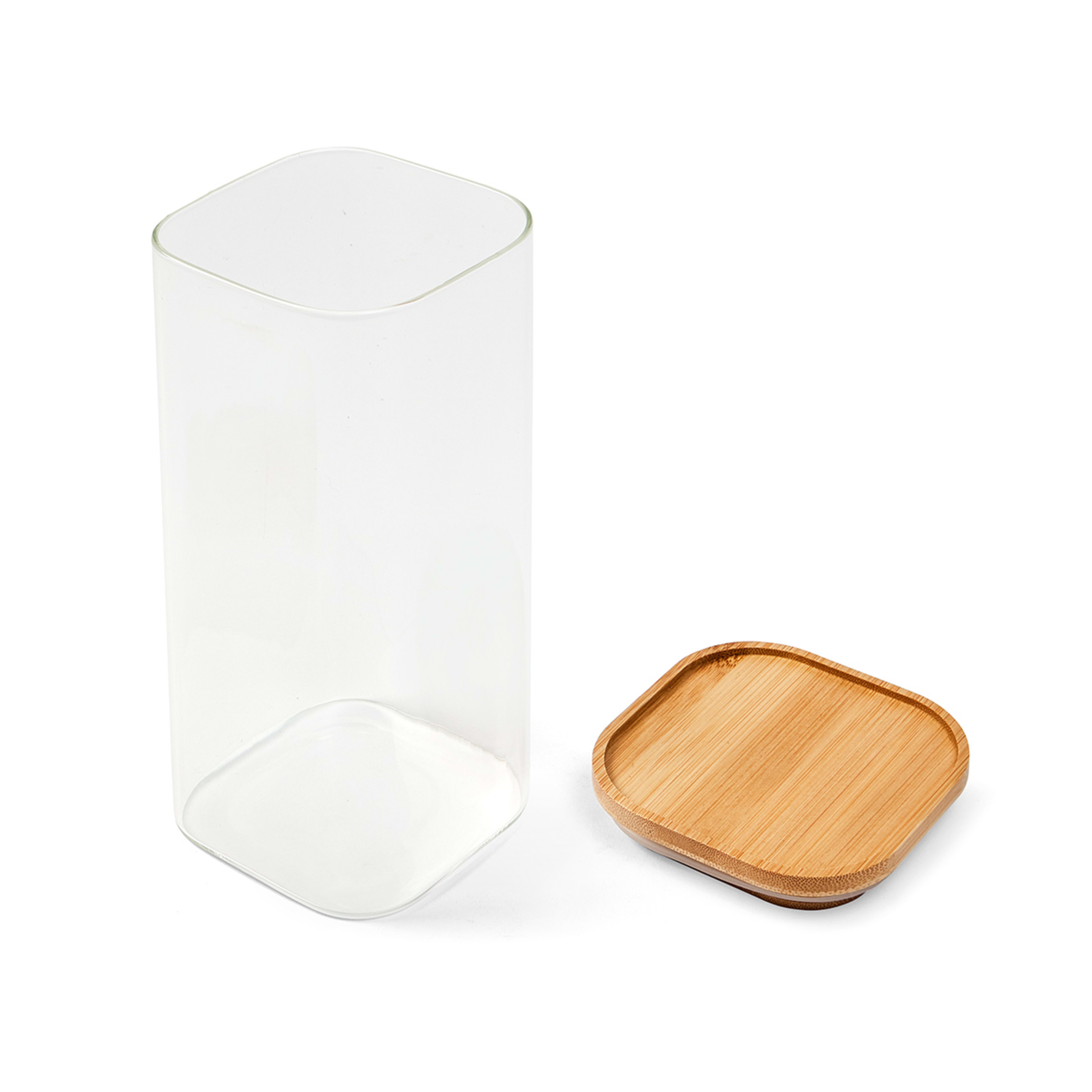 1.6L Glass Container with Bamboo Lid - Kmart