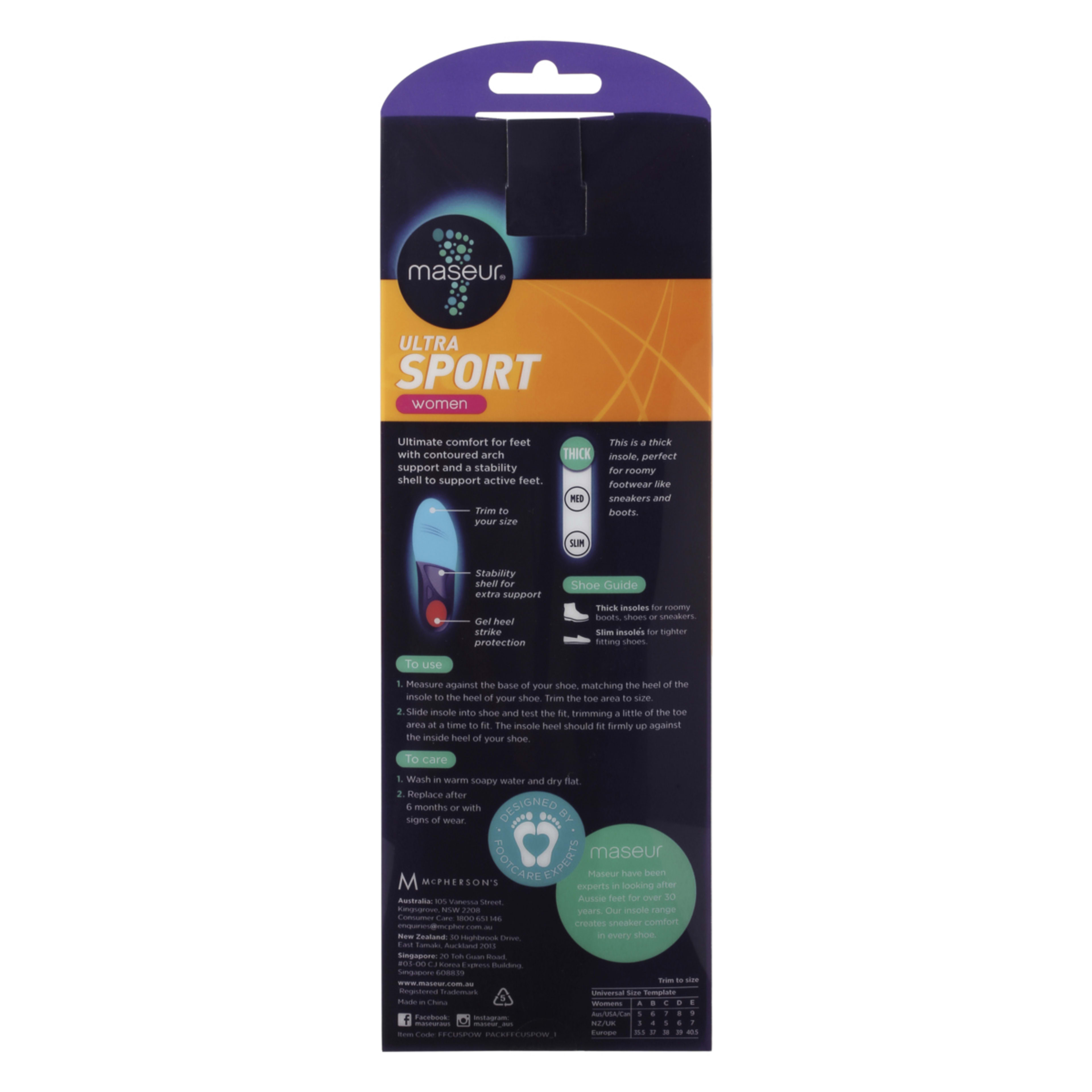 Footcare Ultra Sport Insoles - Blue - Kmart