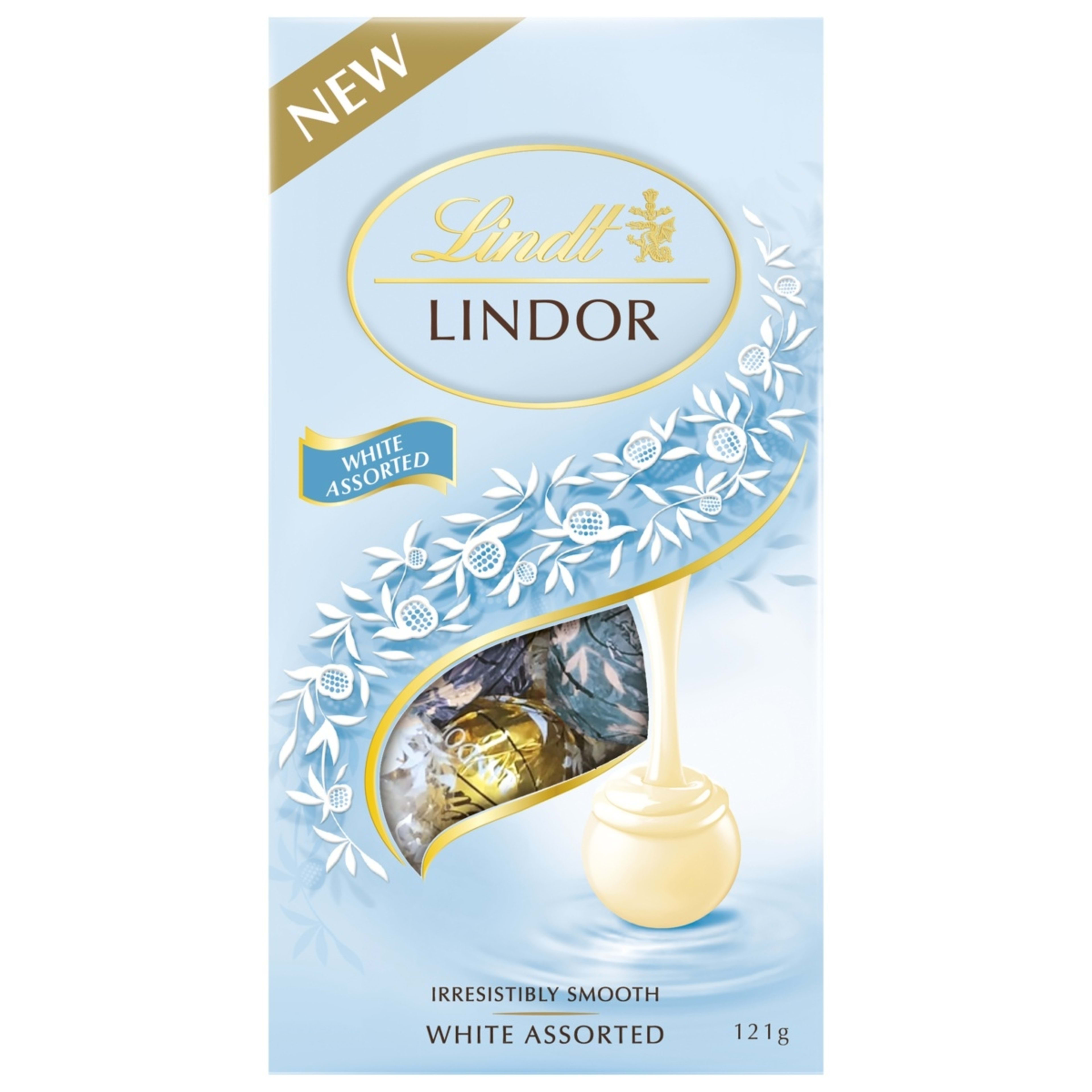 Lindt LINDOR Irresistibly Smooth White Assorted Chocolate 121g - Kmart