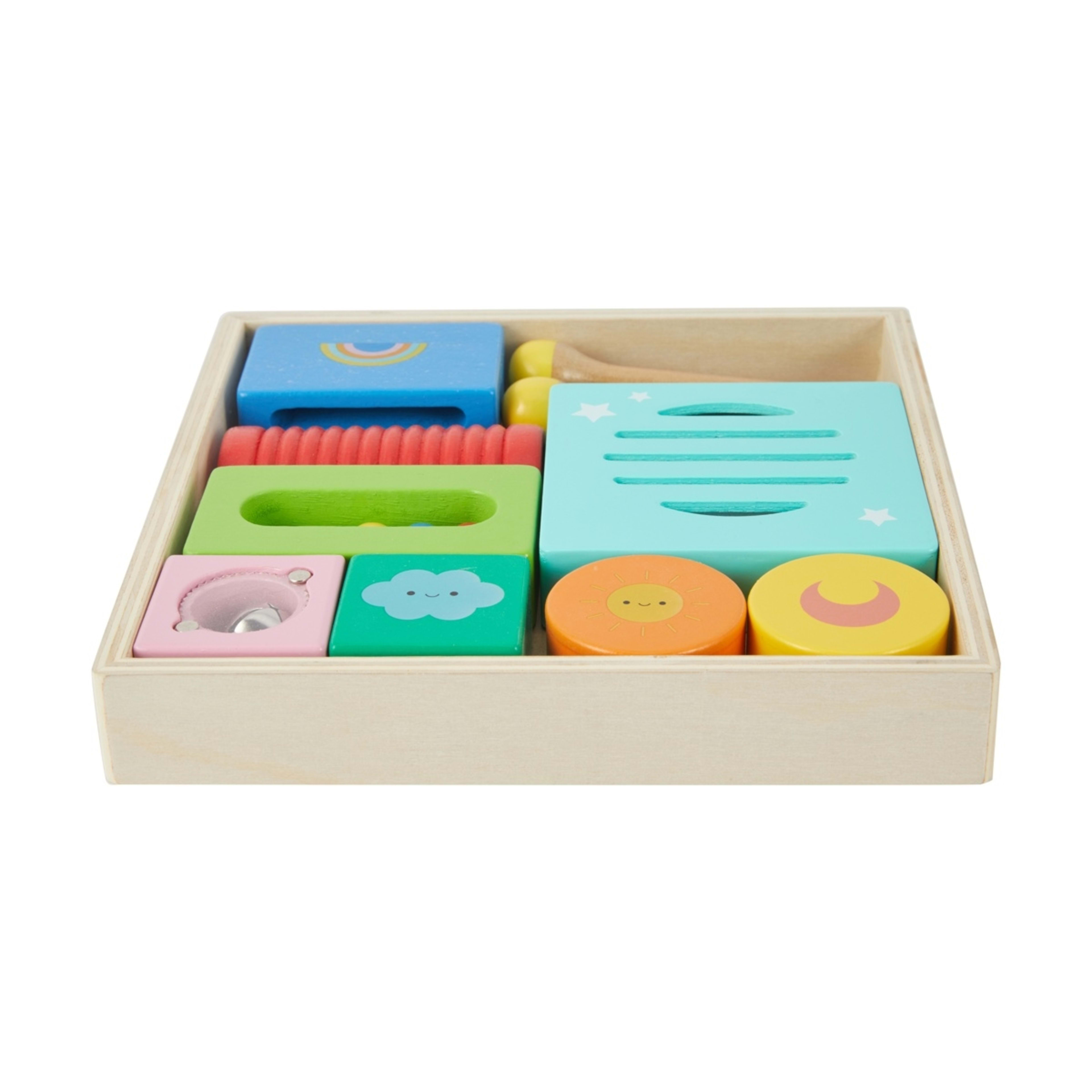 10 Piece Wooden Music Box Bundle Playset - Kmart