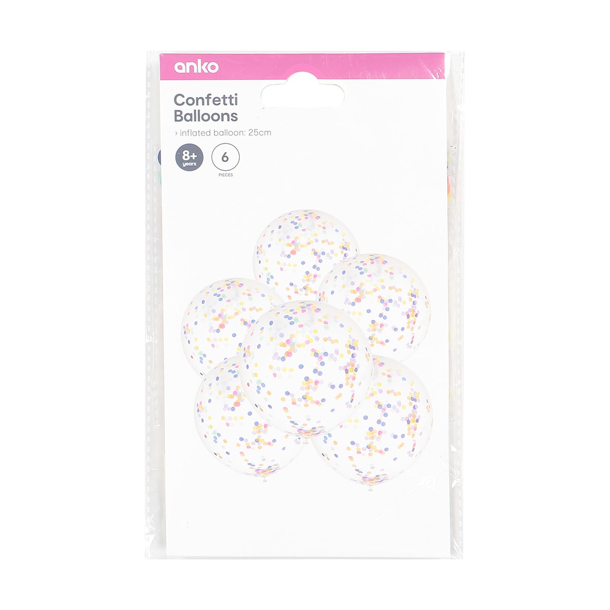 6 Pack Confetti Balloons - Kmart