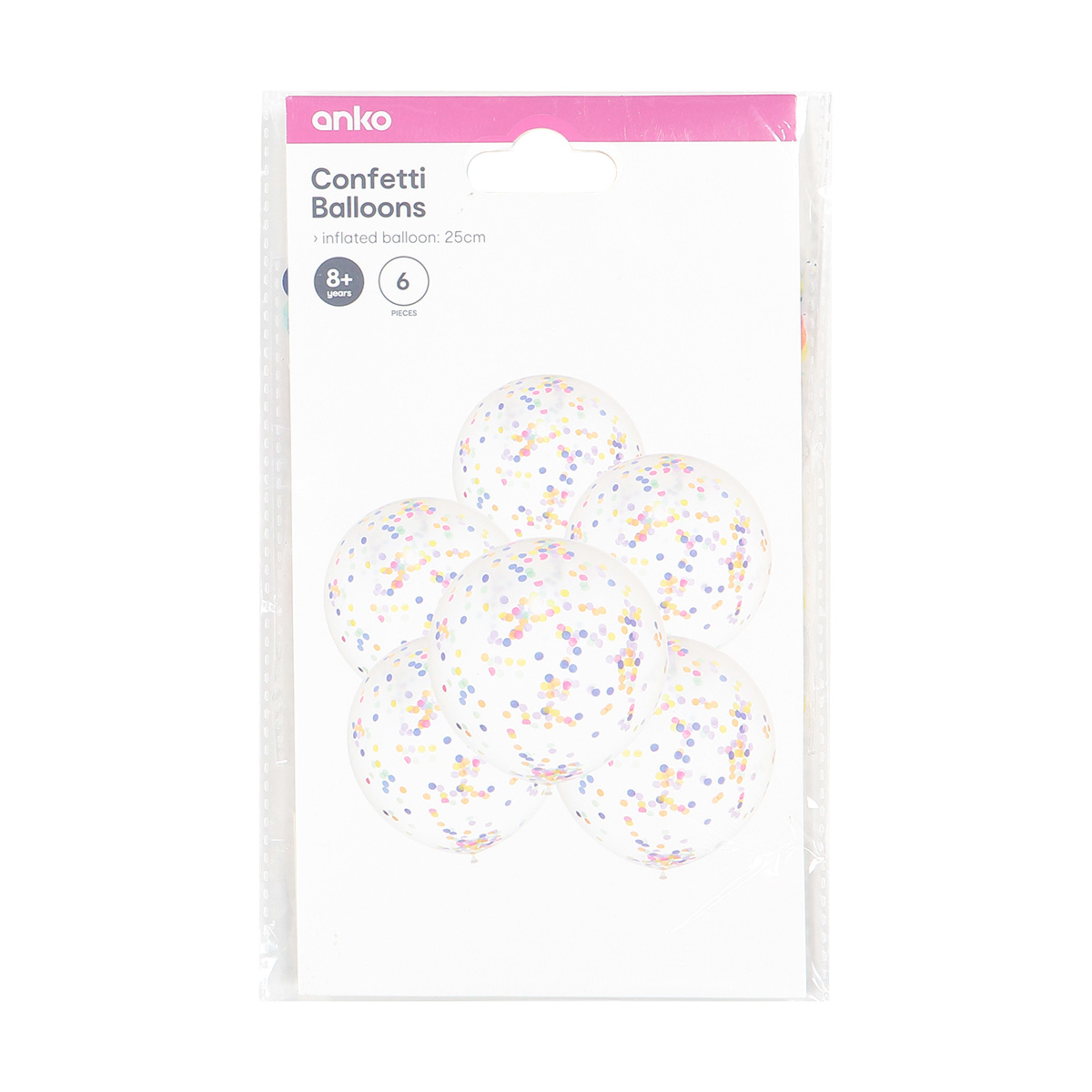 6 Pack Confetti Balloons - Kmart