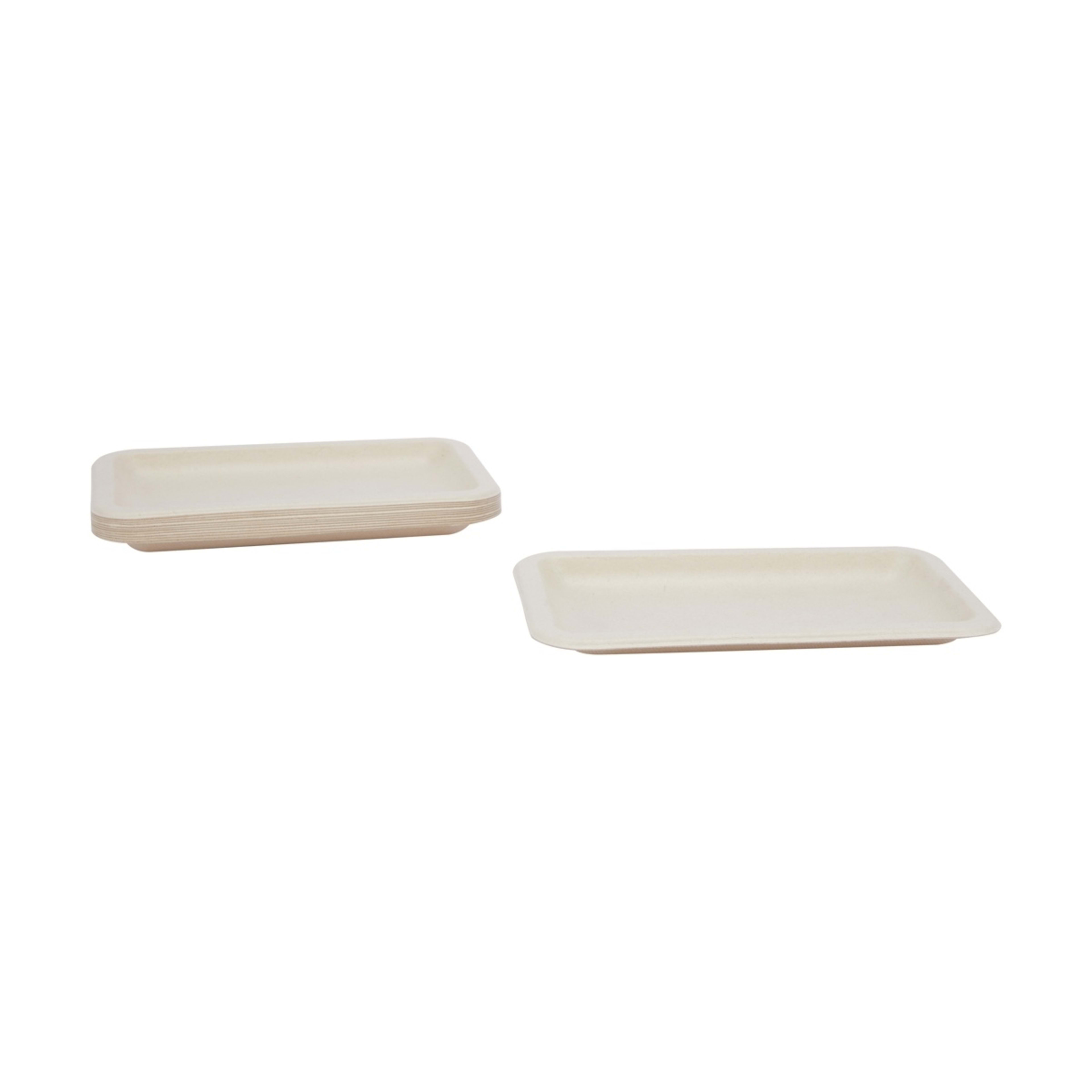 12 Piece Sugarcane Pulp Rectangle Plates - Kmart