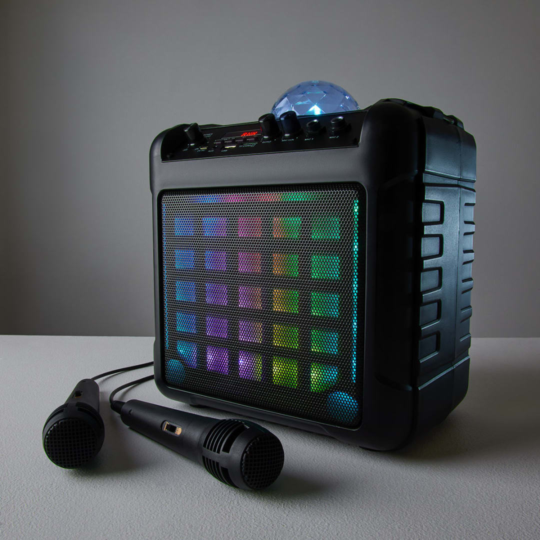 Karaoke Party Speaker with LED and 2 Microphones - Kmart