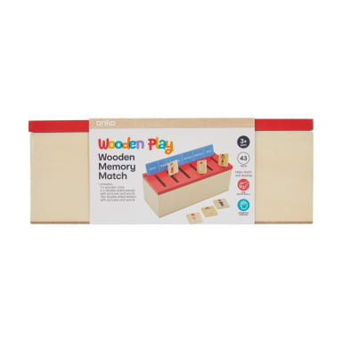 43 Piece Wooden Memory Match - Kmart