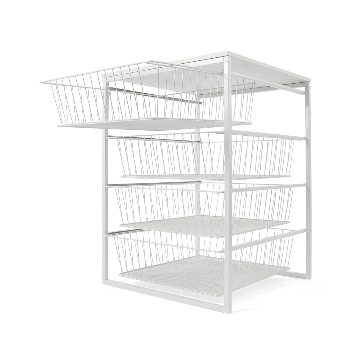 Mesh and Wire 4 Drawer Unit - White - Kmart