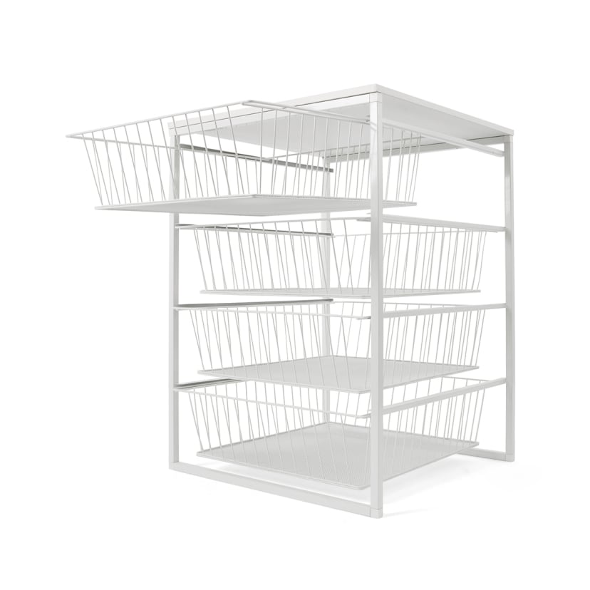 Mesh and Wire 4 Drawer Unit - White - Kmart