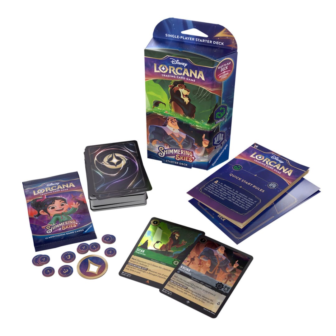 Disney Lorcana Trading Card Game: Set 5 Shimmering Skies Starter Deck ...