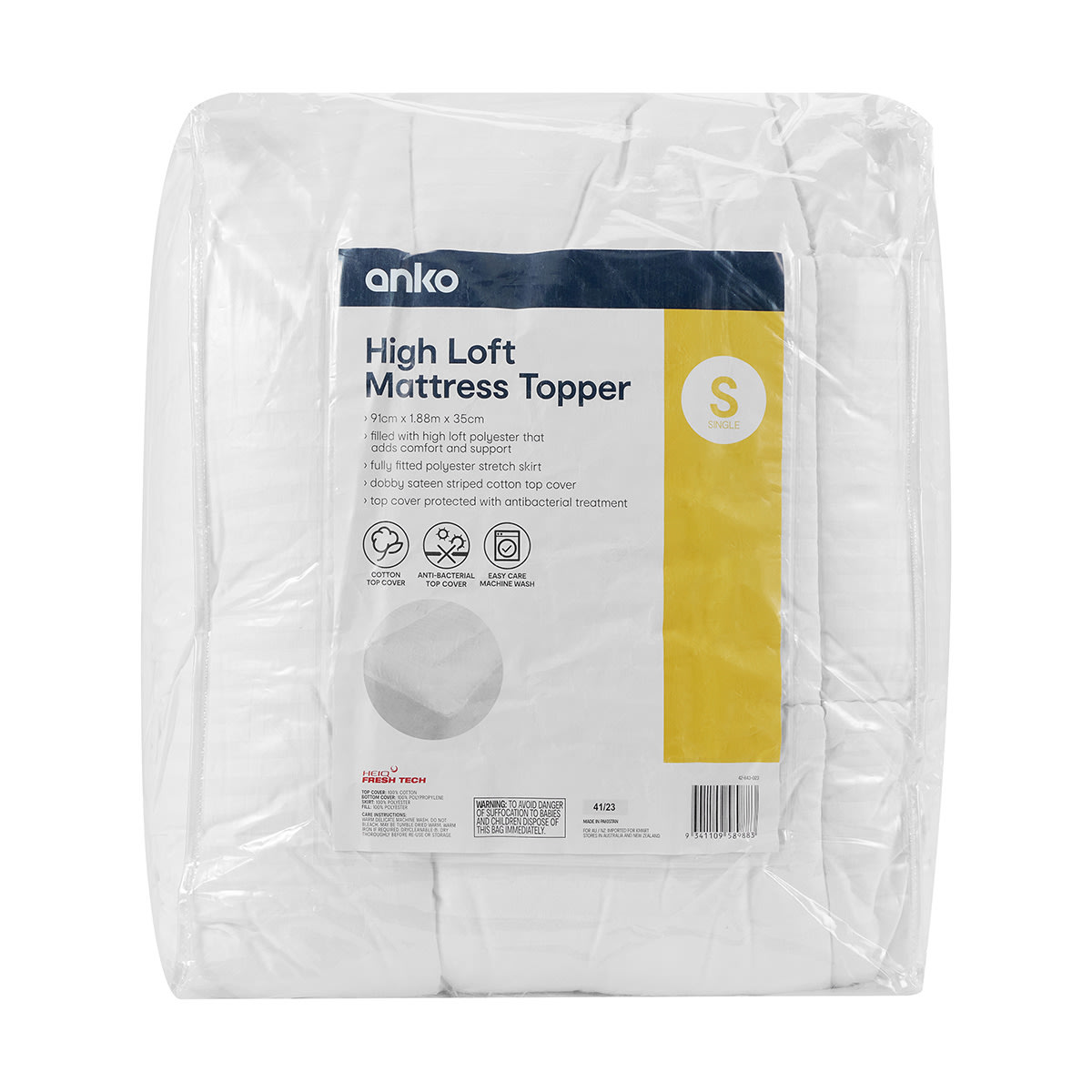 High Loft Mattress Topper - Single Bed, White - Kmart NZ