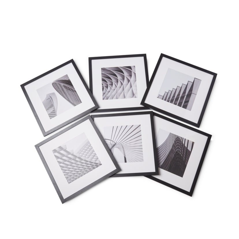Set of 6 Gallery Frames - Black - Kmart