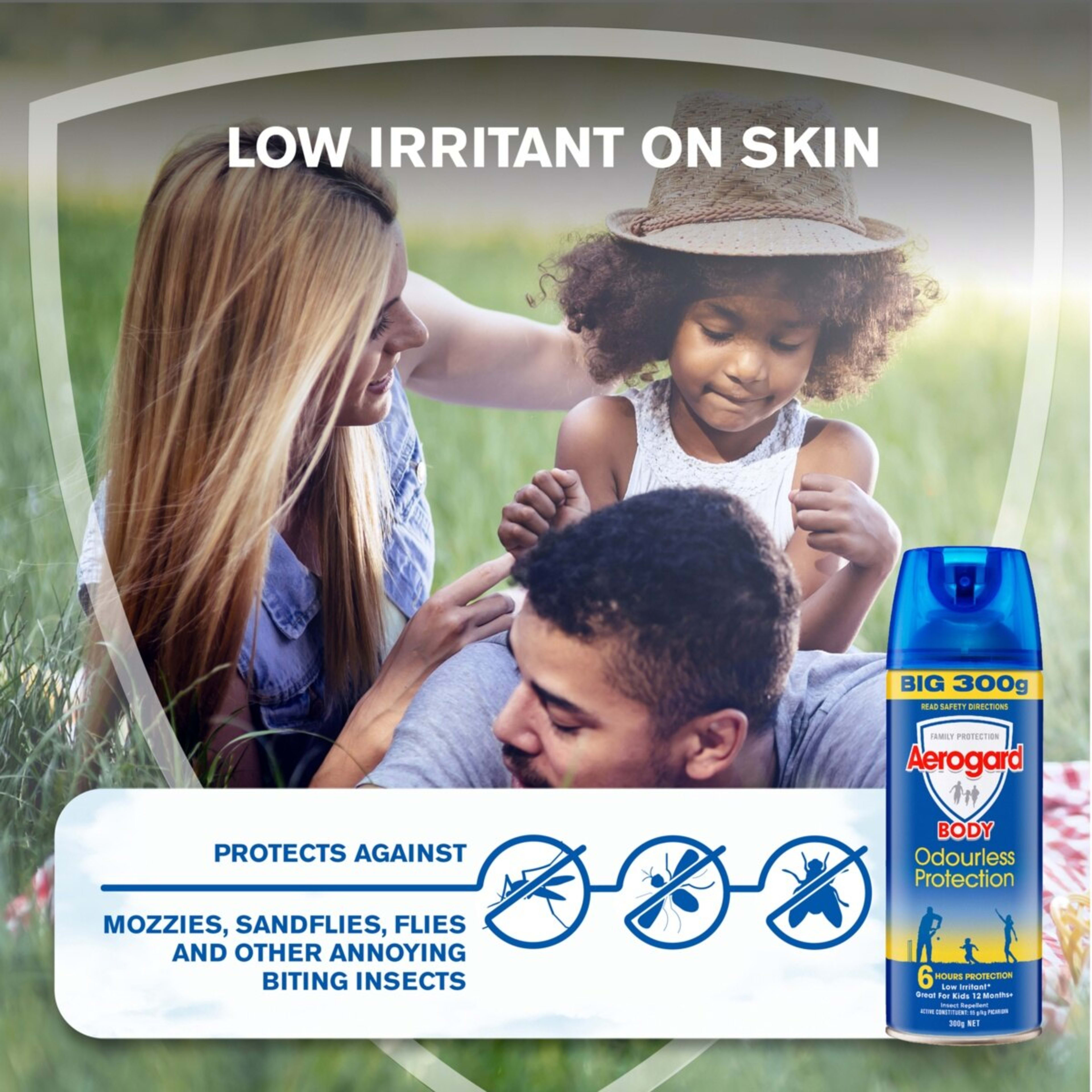 Aerogard Body Odourless Protection Insect Repellent Aerosol Spray 300g ...