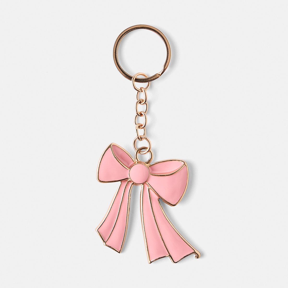 Bow Keyring - Gold Tone and Pink - Kmart