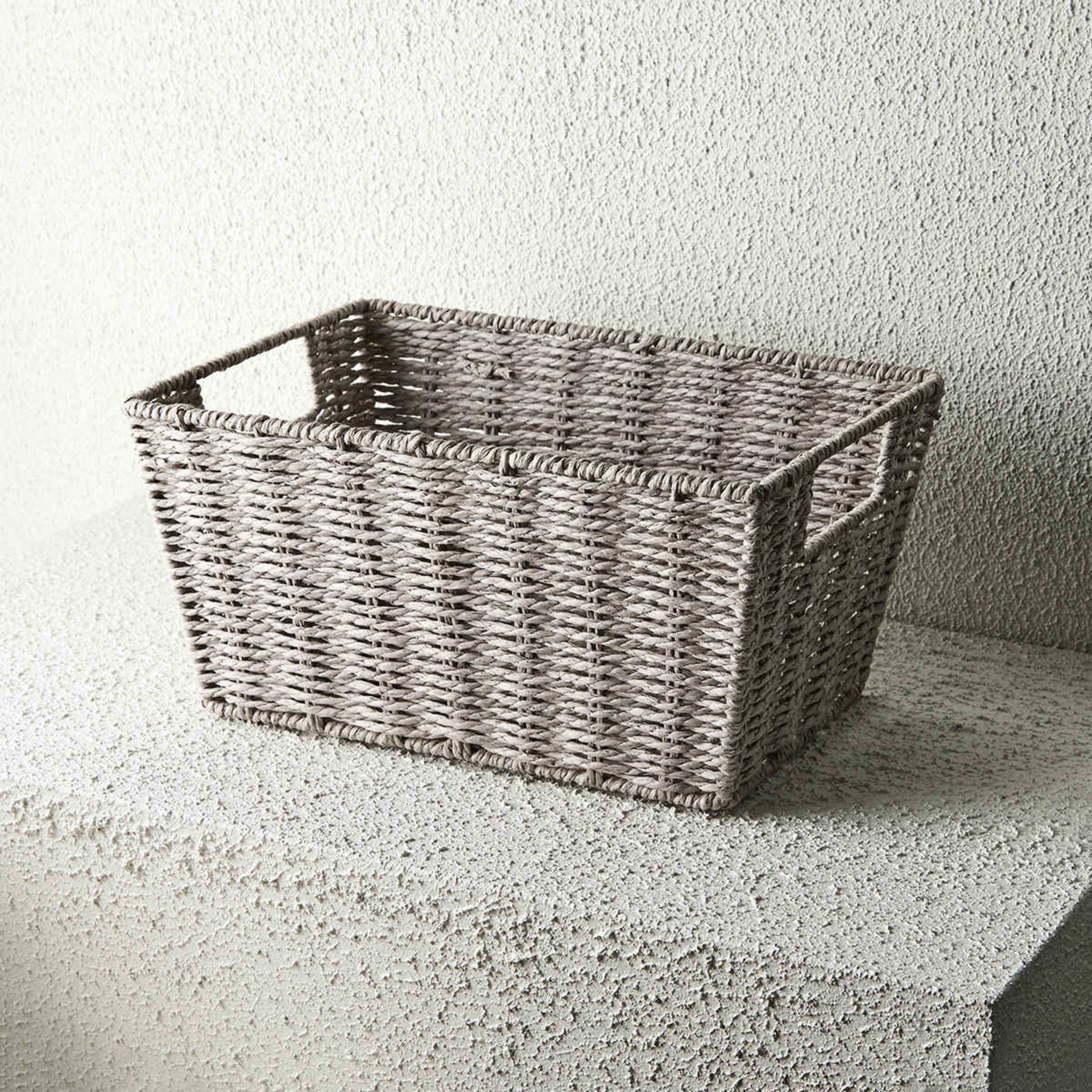 Rectangle Tapered Paper Rope Basket - Grey - Kmart