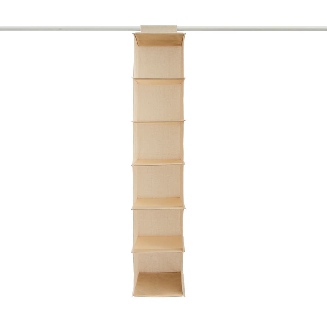 6 Shelf Linen Look Hanging Organiser - Kmart
