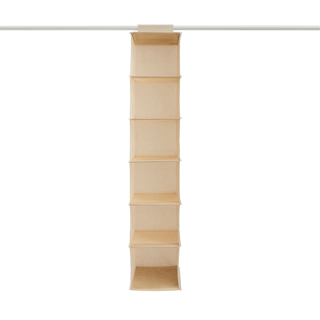 6 Shelf Linen Look Hanging Organiser - Kmart