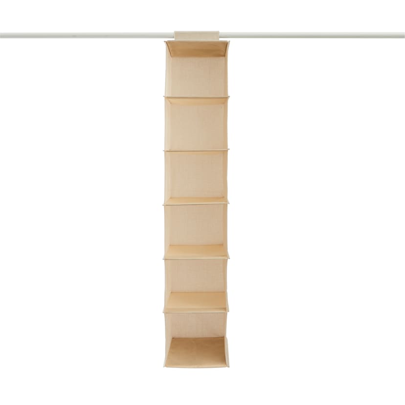 6 Shelf Linen Look Hanging Organiser - Kmart