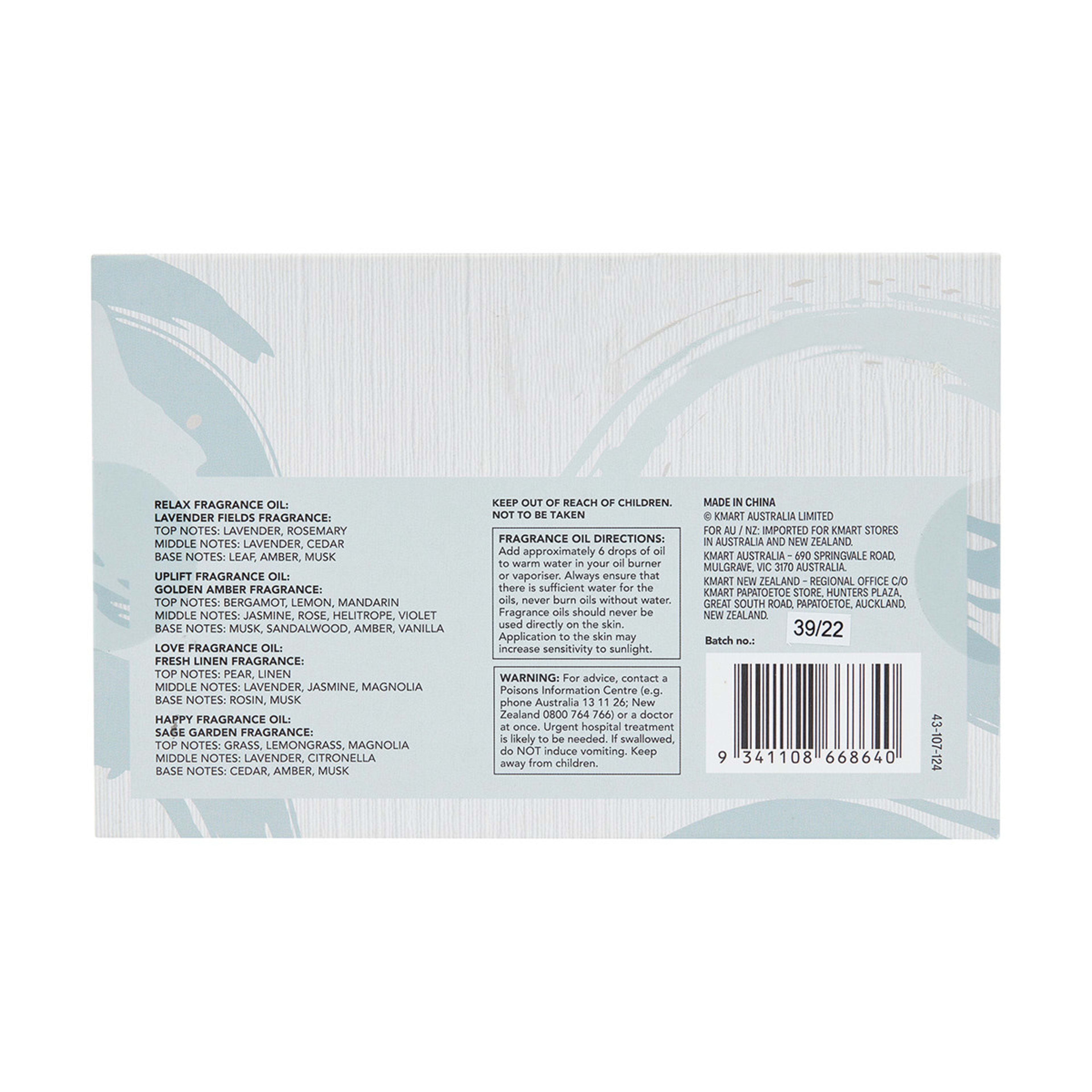 4 Pack The SPA Collection Fragrance Oil - Kmart