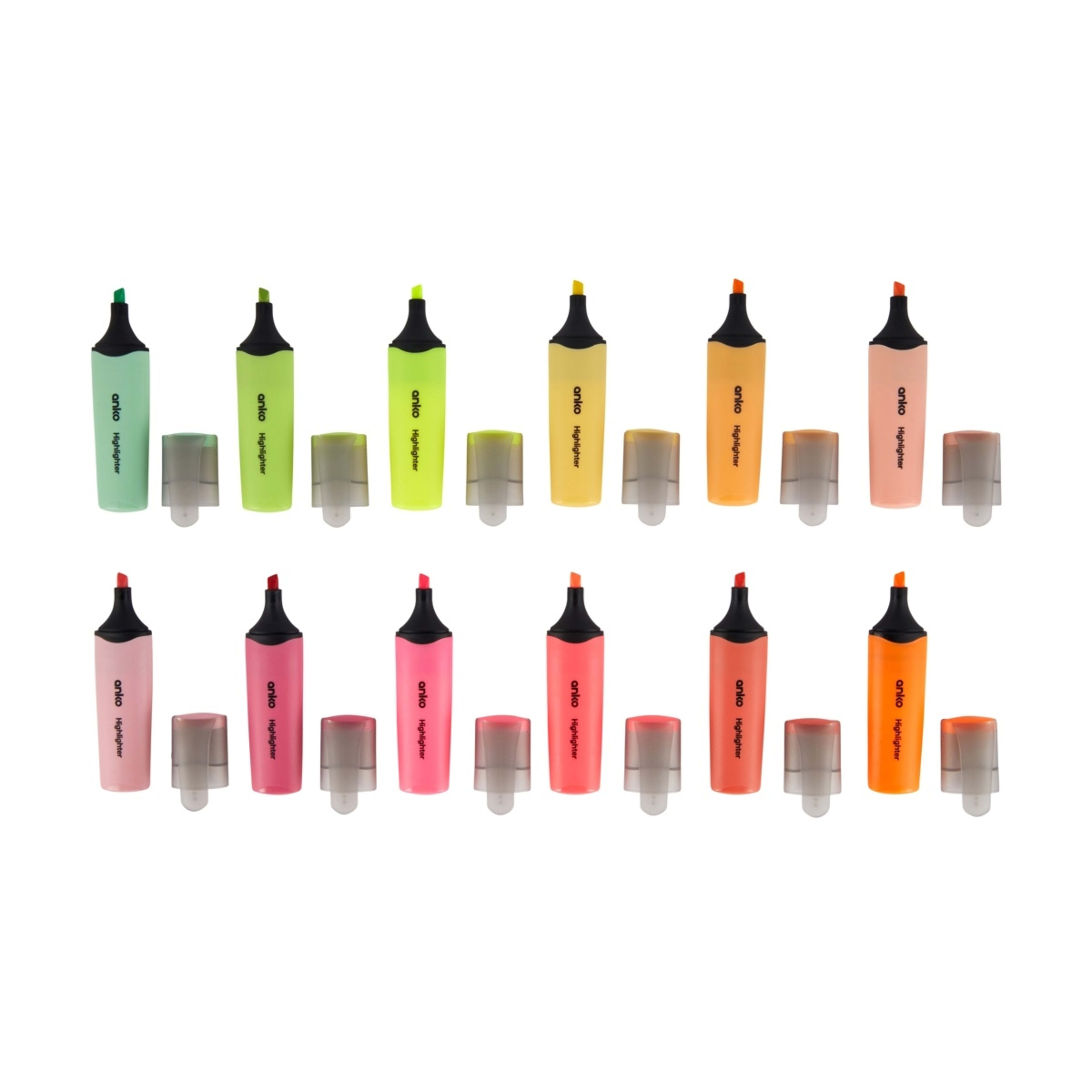 24 Pack Highlighters - Neon and Pastel - Kmart