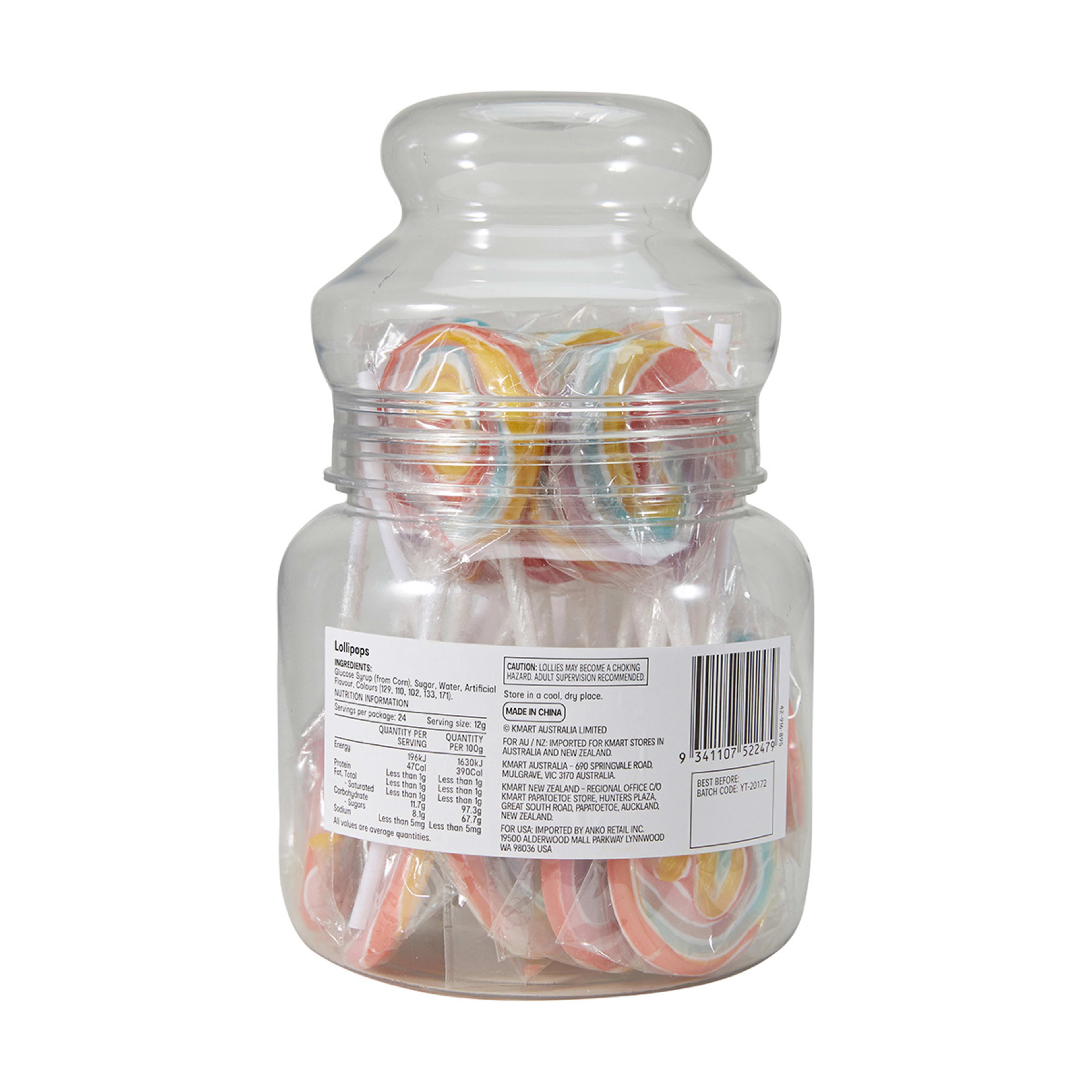 24 Piece Round Lollipop Jar 288g - Kmart