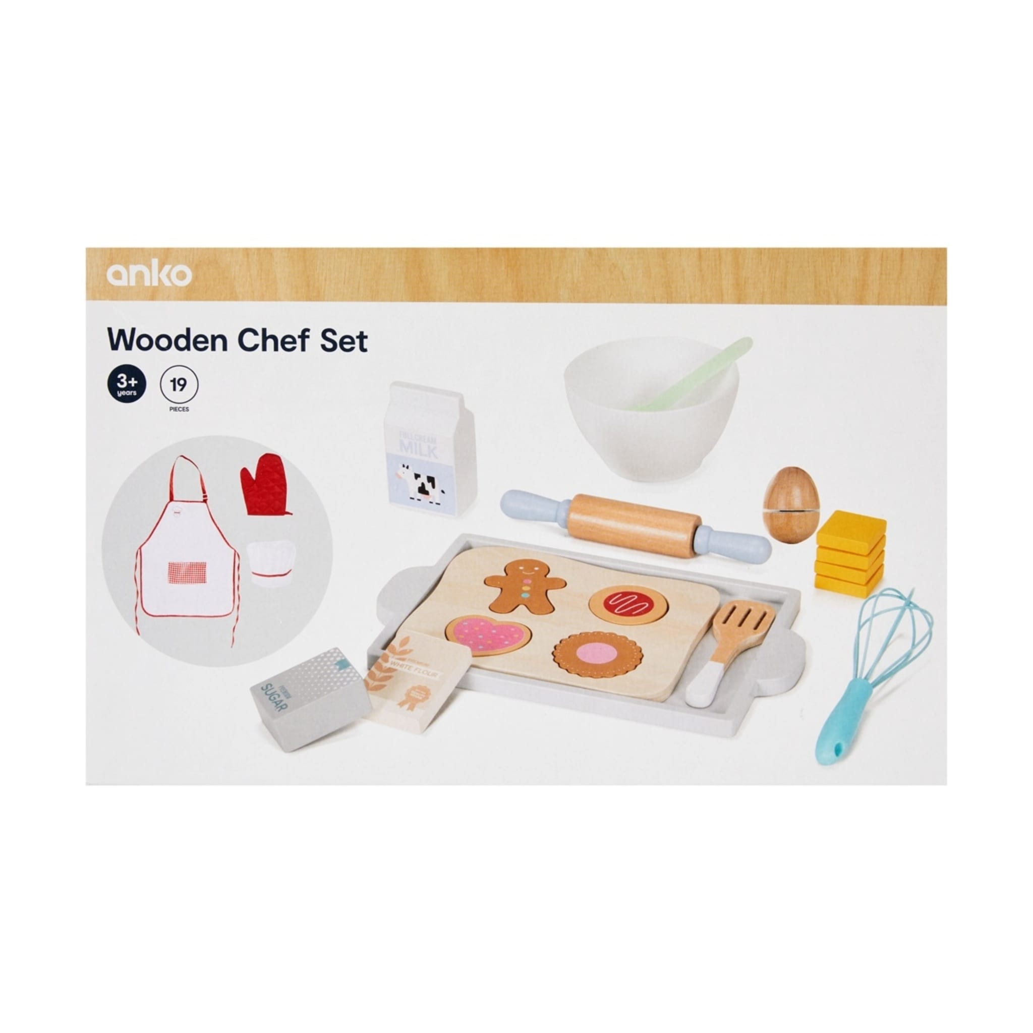 19 Piece Wooden Chef Set - Kmart