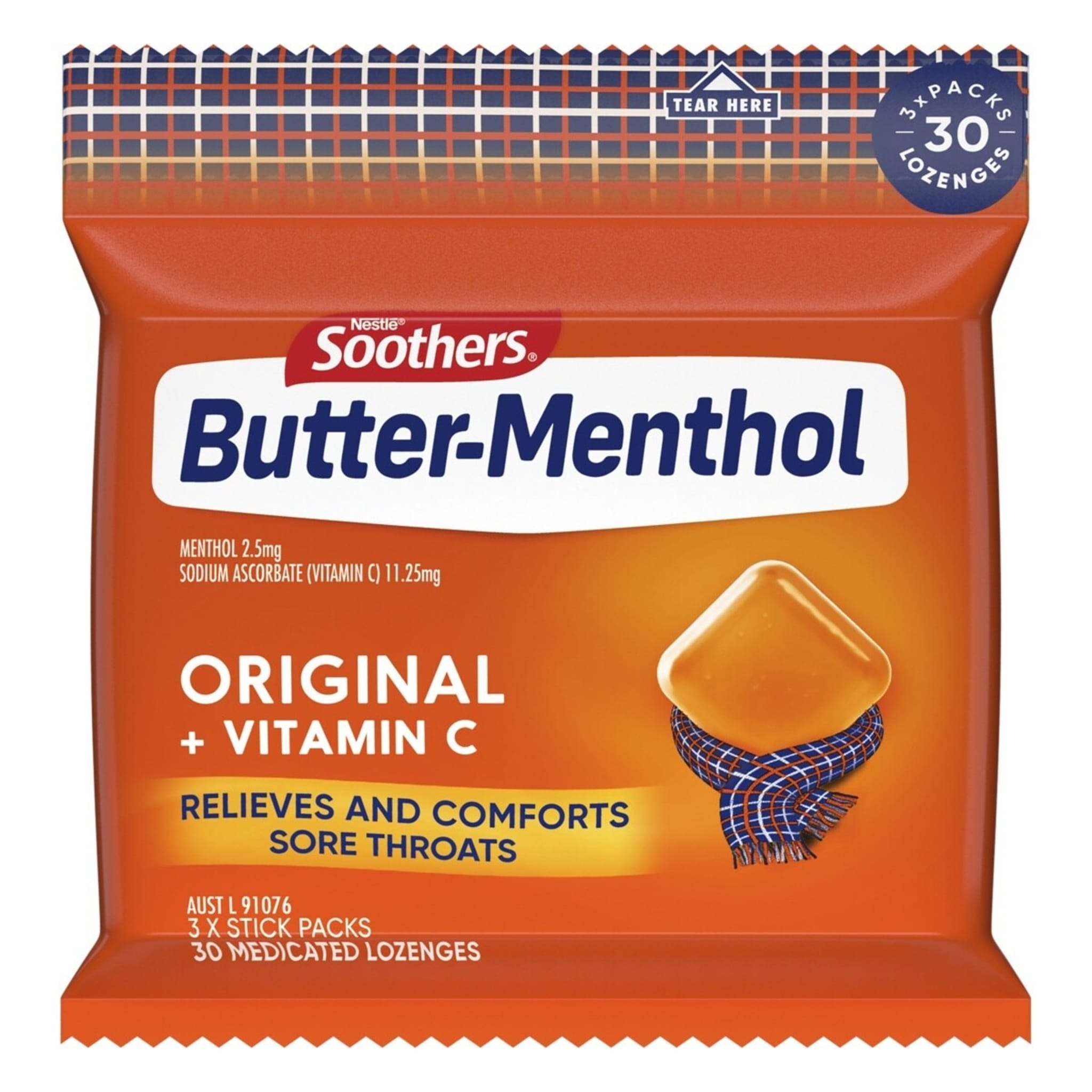 3 Pack Nestle Soothers Butter-Menthol Original Lozenges - Kmart