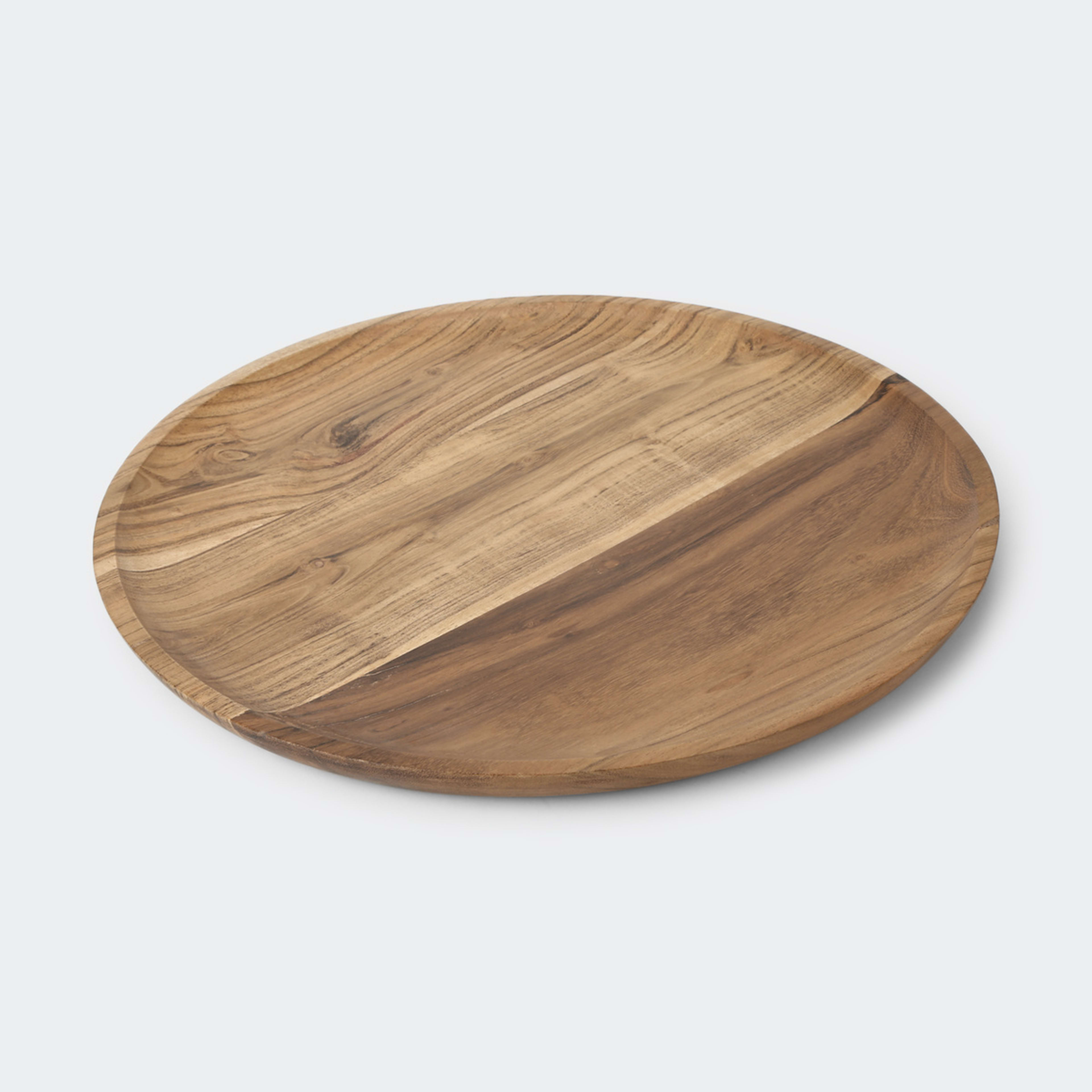 Large Acacia Round Serving Tray - Kmart